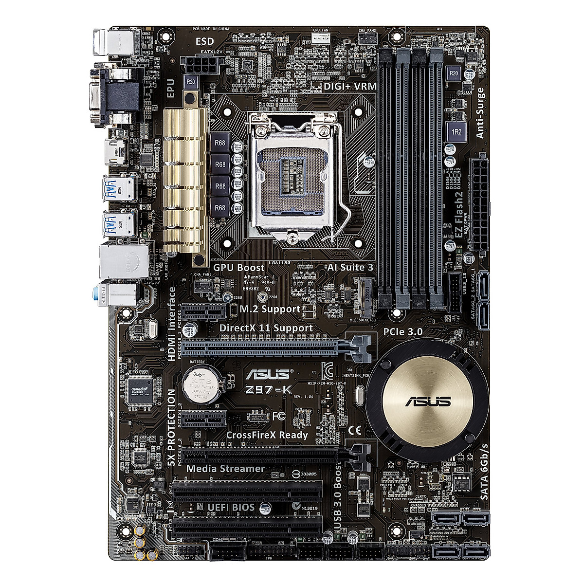ASUS ATX DDR3 2600 LGA 1150 Motherboards Z97-K/CSM