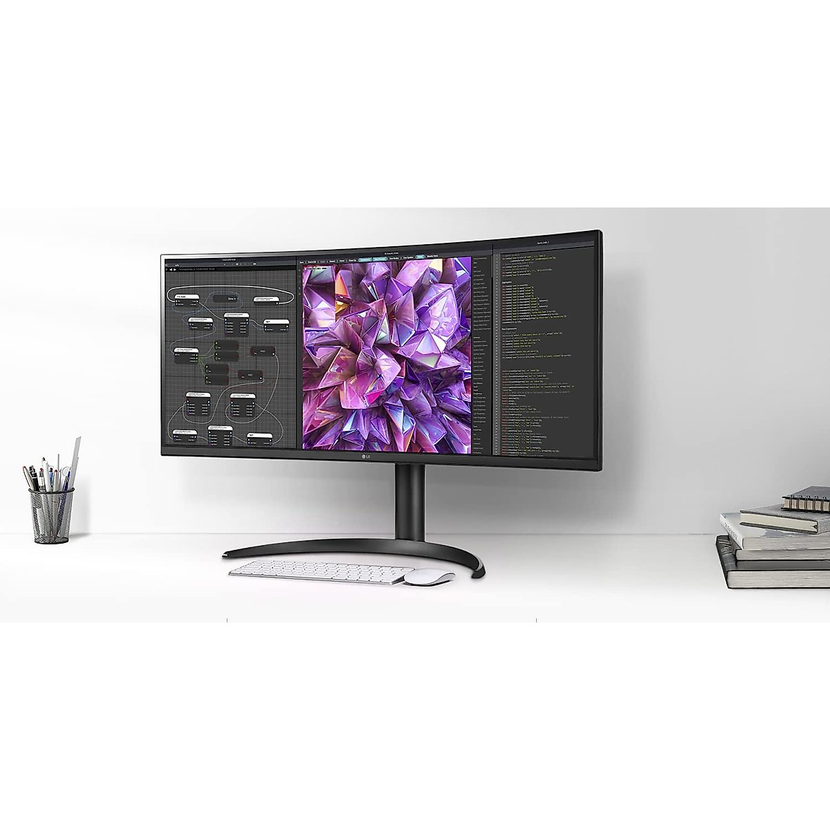LG UltraWide QHD 34-Inch Curved Computer Monitor 34WQ73A-B, IPS with HDR 10 Compatibility, Built-In-KVM, and USB Type-C, Black