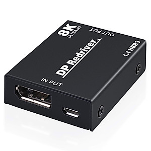 8K@60hz DisplayPort Extender - CJX DisplayPort to DisplayPort 1.4 Repeater Signal Booster DP Amplifier Supports Full HD 3D for Oculus Rift S, HTC Vive Pro, Valve Index, Gaming Monitor, Projector
