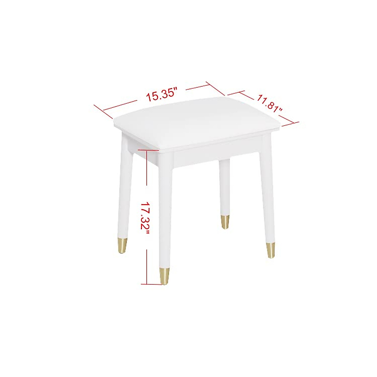 Wollmix White Makeup Vanity Set with Chair, Rental MDF Wooden Simple Economic Dressing Table Makeup Table for Girl Women, High Gloss Finish Dressing Table with Chair,Without Mirror