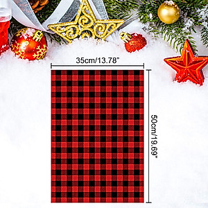 Whaline 120 Sheet Buffalo Plaid Tissue Paper Christmas Red Black Buffalo Check Gift Wrapping Paper Farmhouse Rustic Art Paper Crafts for DIY Gift Wrapping Christmas Holiday, 13.78" x 19.69"