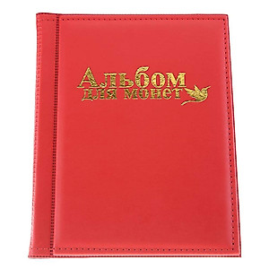 Coin Collection Album， Coins Display Storage Book Holder Collecting Sleeves Organizer Case 300 Pockets Pennies Collections Supplies Box Bill Commemorative Collector Money Foreign Currency Quarters Red