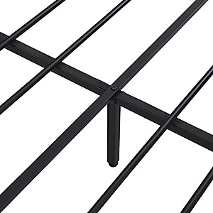Fidktuveㅤ King Size Metal Platform Bed Frame with Wooden Headboard and Footboard, USB Port, Storage, Easy Assembly - No Box Spring Needed (Black)