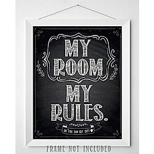 My Room My Rules - 11x14 Unframed Cool Art Print Posters for Teens - Cute Decor for Teen Room Aesthetic, Stuff for College Dorm Room Essentials - Cheap Gift Under $15