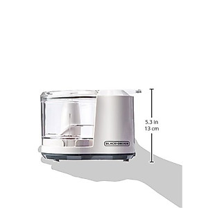 Black+Decker One-Touch HC150W 1.5-Cup Electric Food Chopper, White
