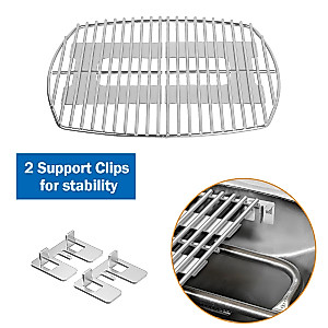 Stanbroil Stainless Steel Grill Cooking Grates for Weber Q1000 Series, Q1200, Q1400 Gas Grill, Replacement for Weber 7644 - Set of 2