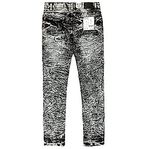 Southpole Men's Stretch Biker Denim Skinny Jeans, Marble Grey Black