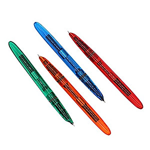 5 PCS Jinhao 51A Plastic Fountain Pen Set, Transparent, Diversity Color(Blue, Green, Grey, Orange, Red)