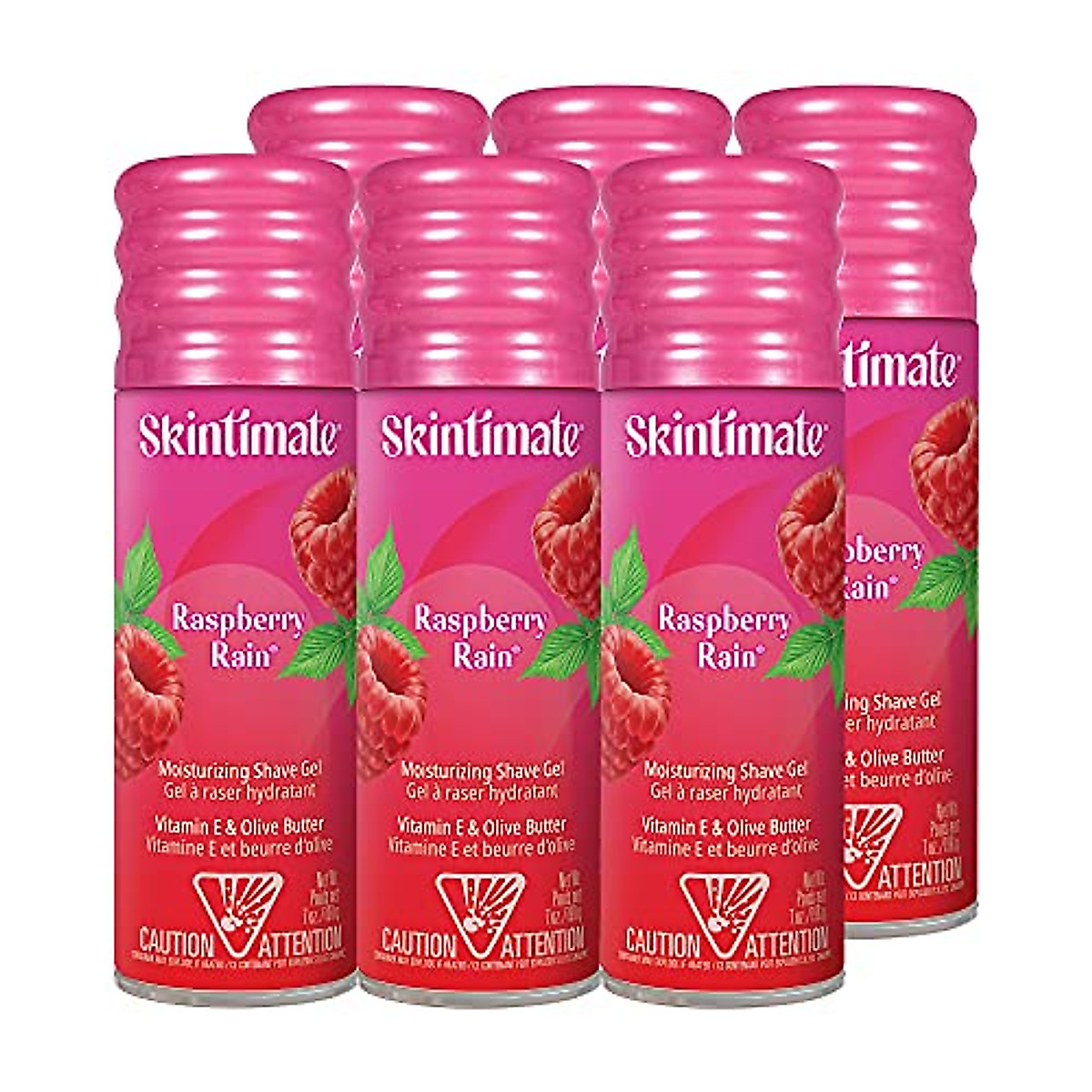 Skintimate Raspberry Rain Shave Gel for Women, 6 Pack | Skintimate Shaving Cream for Women, Womens Shaving Cream, Shave Cream, Shaving Foam, Womens Shave Gel, Pack of 6, 7oz each