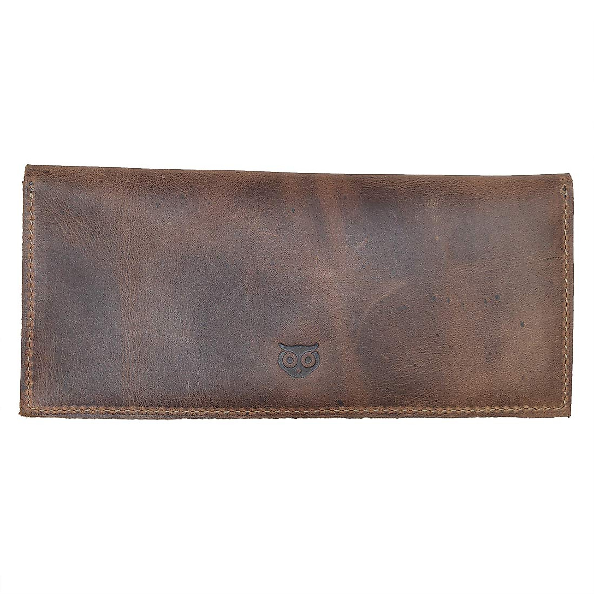 Hide & Drink, Folio Wallet, Holds Up to 10 Cards/Internal Pouch for Coins or SD Cards/Flat Bills/Travel/Case/Stylish/Vintage, Handmade :: Bourbon Brown