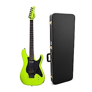 Schecter Sun Valley Super Shredder FR S 6-String Electric Guitar in Birch Green Bundle with Hard Shell Protective Case (2 Items)