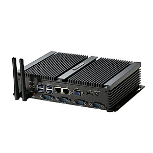 KINGDEL W-11 Pro Industrial PC, Fanless Mini Desktop Computer with Intel Celeron Dual Core CPU, 8GB RAM, 128GB SSD, 2xNICs, 4xCOM RS232, HD Port, Full Metal Body