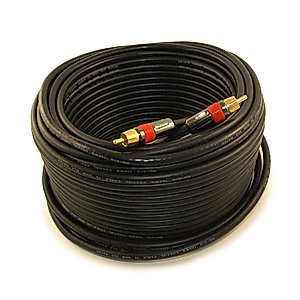 MyCableMart 75ft 1 Wire RCA Premium Digital Audio SubWoofer/Video Cable in Wall