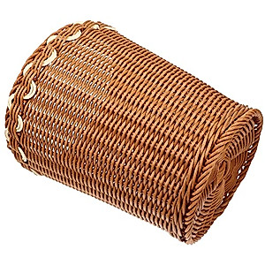 Zerodeko Seagrass Wastebasket Rattan Trash Can Woven Waste Basket Garbage Bin Water Hyacinth Flower Pot Dried Flower Bucket Laundry Storage Basket for Bedroom Bathroom Office Planter