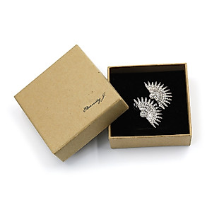 Eternity J. Vintage Traditional Ethnic Indian Bali Bohemia Sector Earrings Rhinestone Antique Earrings for Women (Silver)