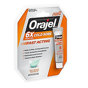 Orajel Moisturelock Cold Sore Symptom Treatment, Cream 0.105 oz (Packaging May Vary)