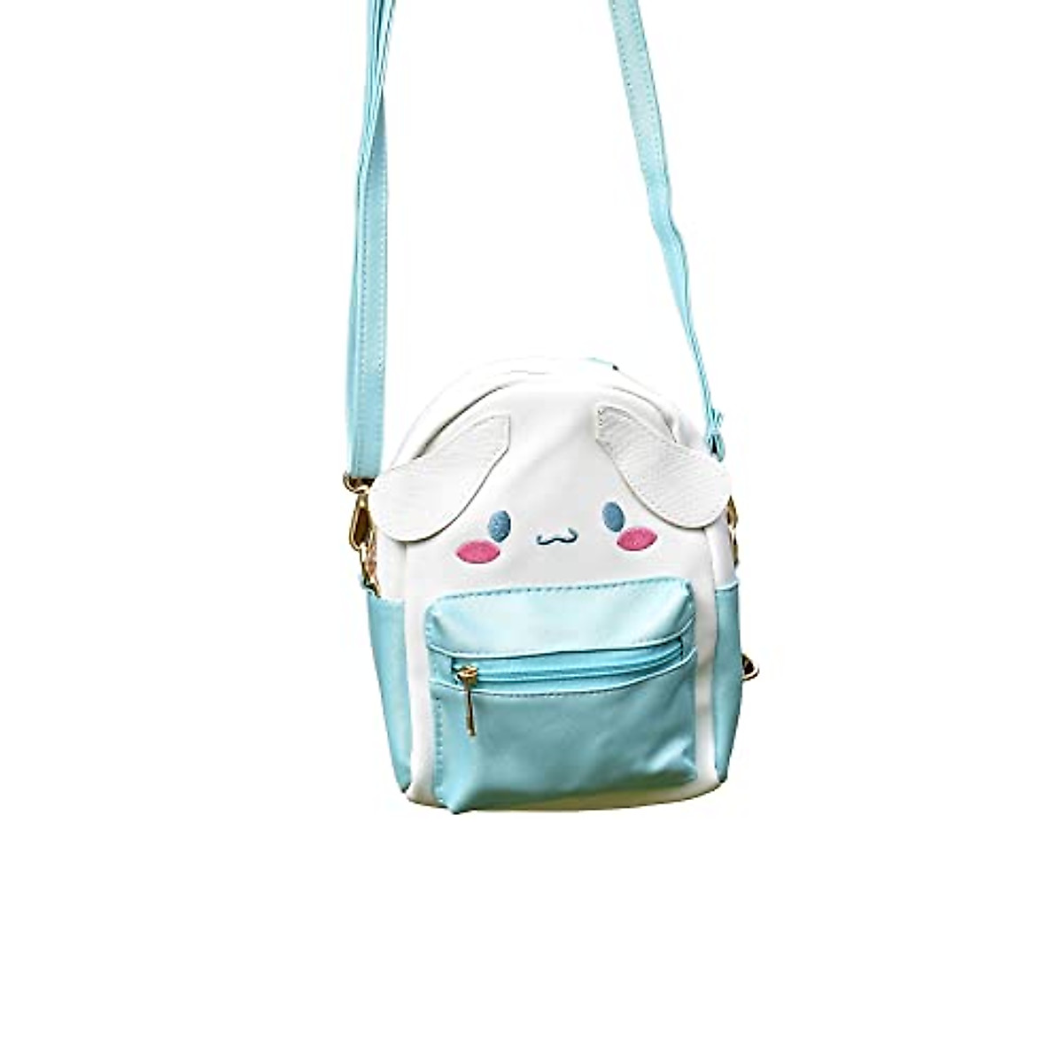 ZJYJING Cartoon Anime Mini Cute PU Backpack Shoulder Bag Backpack Handbag for Kids Girls Cosplay (BLUE)