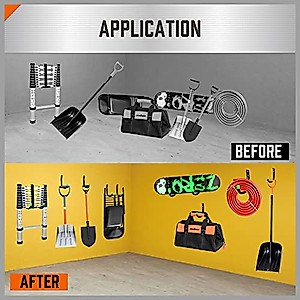 HORUSDY 6 Pack Garage Hooks, Utility Hooks, Garage Hooks Heavy Duty Wall Hooks