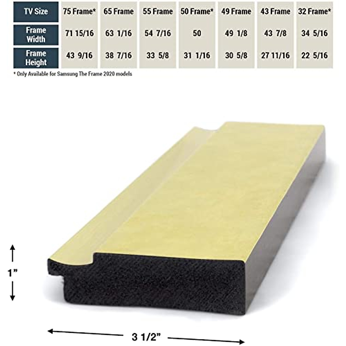 Deco TV Frames - Contemporary Gold Smart Frame Compatible ONLY with Samsung The Frame TV (55", Fits 2021-2023 Frame TV)