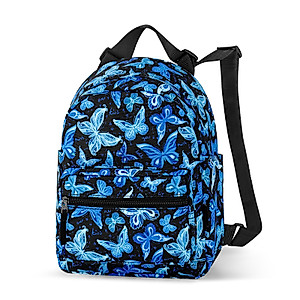 Choco Mocha Butterfly Small Backpack for Girls and Women Teen, Kids Mini Backpack Purse Cute Little Girls Backpack School Travel Bookbag, Christmas Gift for Girls, Black