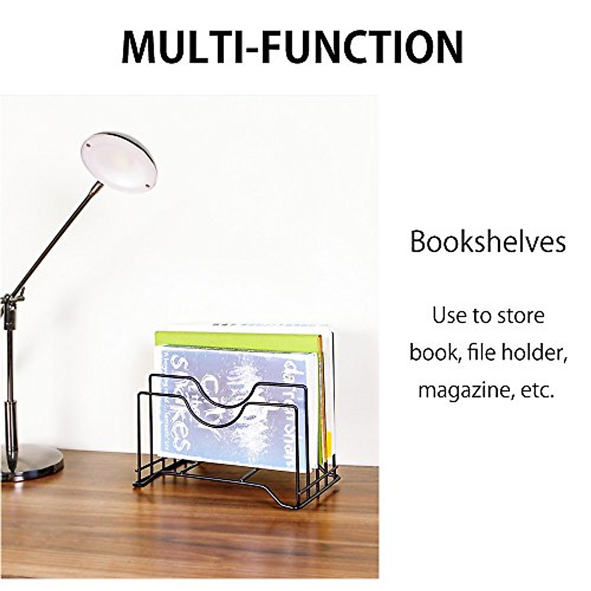 Stainless Iron Cutting Board Holder, Cutting Board Storage Organizer , Pot Lid Rack Organizer Kitchen Cabinet Rack Storage with 4 Sectional (Black)