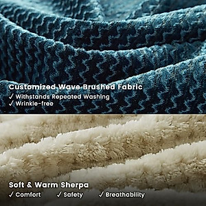 Miguel Small Dog & Cat Bed, Washable Removable Cover, Square, Cuddle Rectangle Pet Bed with Side Bolster, Blue, 20 Inch