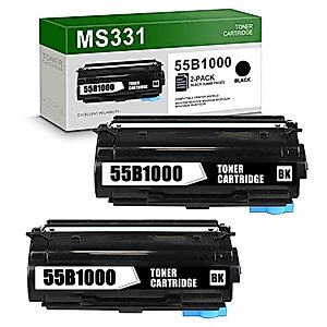2 Pack MS331 55B1000 Remanufactured Compatible Toner Cartridge Replacement for Lexmark MS431dw MS331dn MS431dn MX331adn MX431adn MX431adw Printer Ink, Black