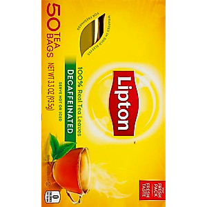 Lipton Black Tea Bags, Decaffeinated, 50 ct