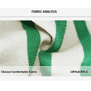 BQDCQB Women Striped Sweater Polo V Neck Long Sleeve Loose Sweater Knit Pullover Jumper Tops Black L