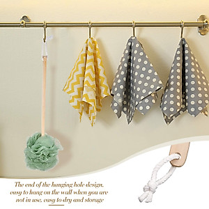 4 Pieces Loofah Back Scrubber Bath Sponge with Wooden Handle Long Handle Sponge Mesh on a Stick for Shower Exfoliating Bath Body Brush Luffa Back Brush for Women Men (White, Grey, Blue, Green)