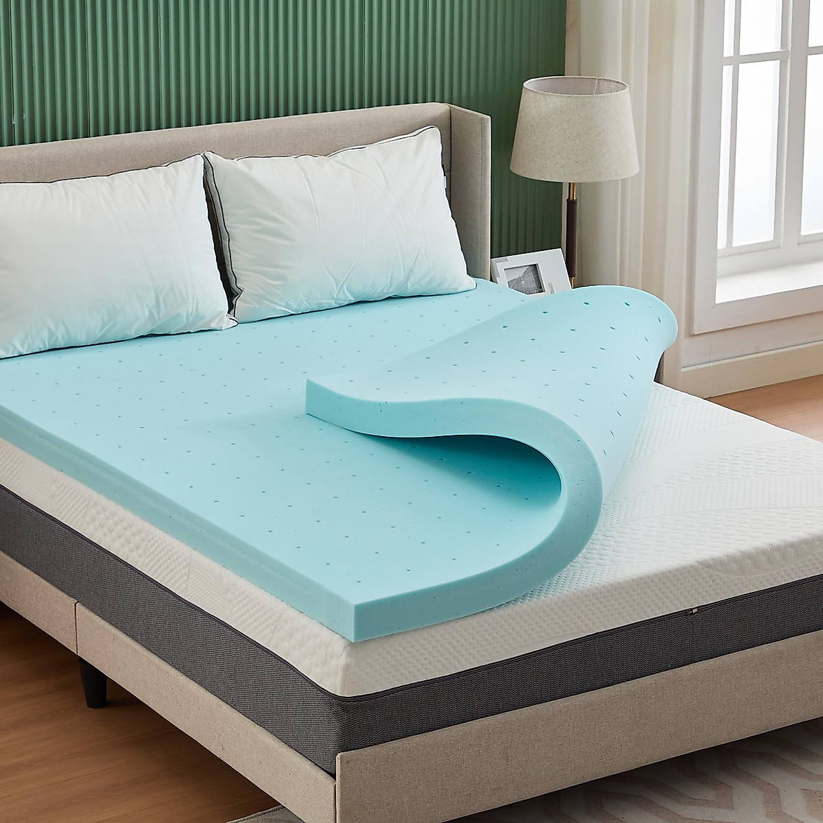 PayLessHere 2 Inch Gel Memory Foam Mattress Topper/Gel Infused Mattress Topper/CertiPUR-US Certified/Easy to Clean, (Twin)