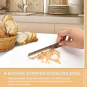 Table Crumber Crumb Sweeper Restaurant Crumb Cleaners Stainless Steel Crumb Scraper Food Remover Desk Cleaning Tool for Waiters Waitresses and Servers Table Crumb Sweeper