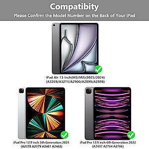 TQQ for iPad Air 13-inch (M2) 2024 & Pro 12.9 inch 2022 Case with Keyboard, Keyboard case for 12.9-inch iPad Pro 6th/5th Generation - with Pencil Holder for New iPad Air 13-inch/iPad Pro 12.9 Green