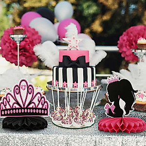 SUNKIM Pink Girls Party Decorations Pink Girls Honeycomb Centerpiece Princess Hot Pink Birthday Party Decorations Pink Girls Birthday Decorations for Pink Girl Bridal Princess