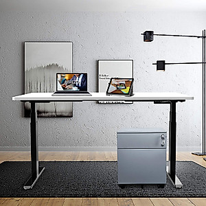 AIMEZO 2-Drawer Mobile File Cabinet Under Desk Storage for Home Office, Fully Assembled Silver