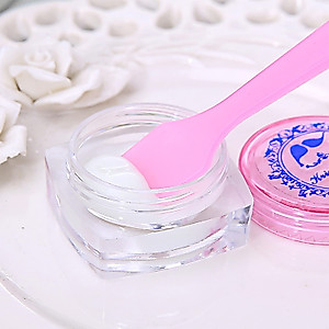 3.2 Inch 5 Color Plastic Cosmetic Spatulas, Disposable Makeup Tools Spoon for Mixing and Sampling, 100 Pcs Random Color