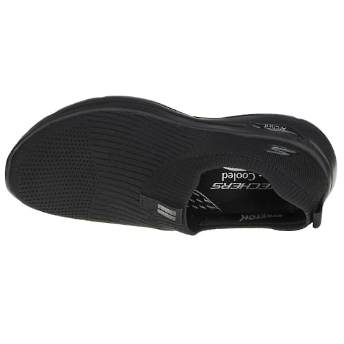 Skechers Women's GO Walk Arch FIT-Iconic Sneaker, Black/Black, 8