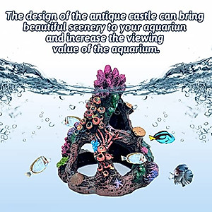 PINVNBY Coral Aquarium Decoration Fish Tank Resin Rock Mountain Cave Ornaments Betta Fish House for Betta Sleep Rest Hide Play Breed