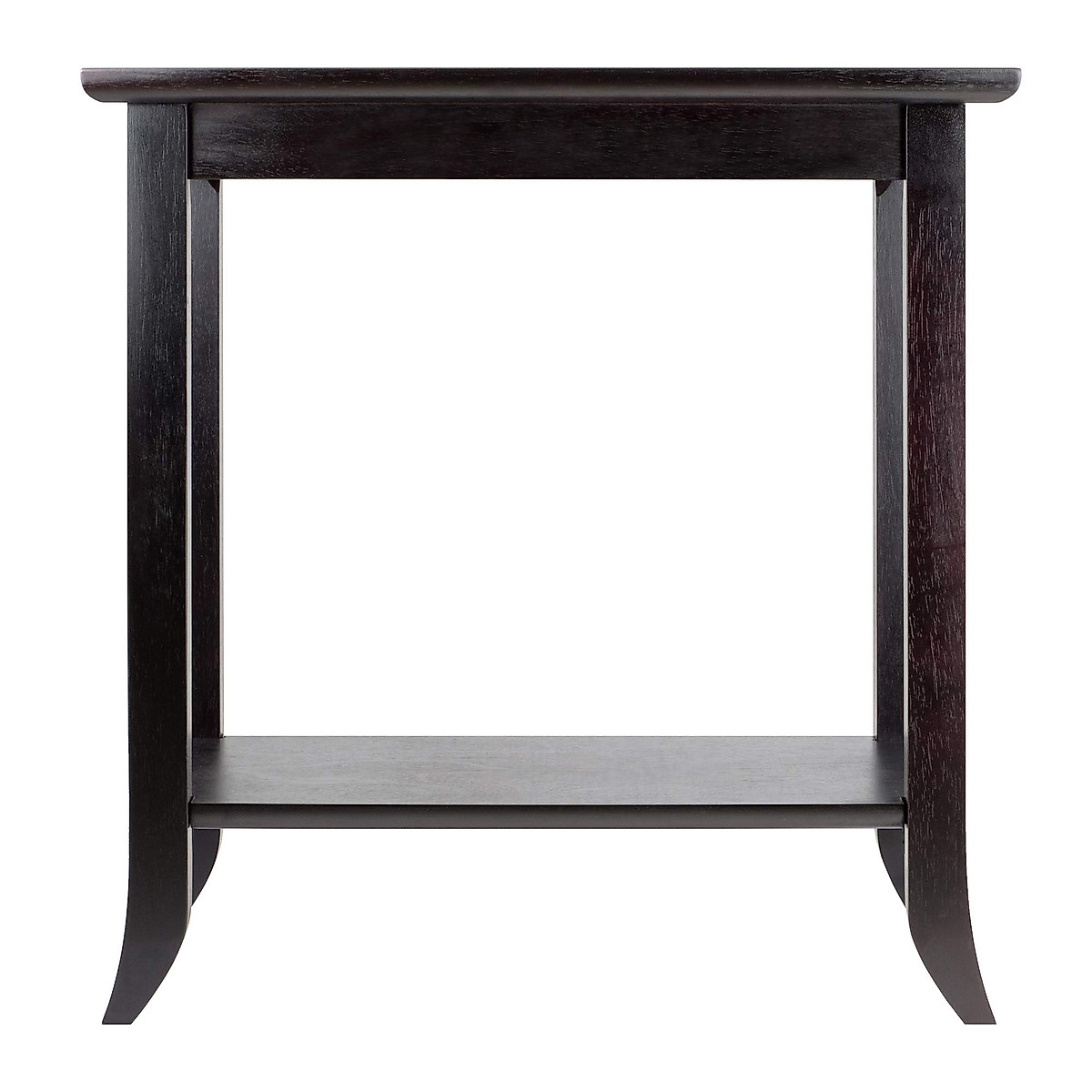 Winsome Genoa 25.04 x 23.94 x 16.3-Inch Composite Wood End Table With Glass Top, Dark Brown (92419)