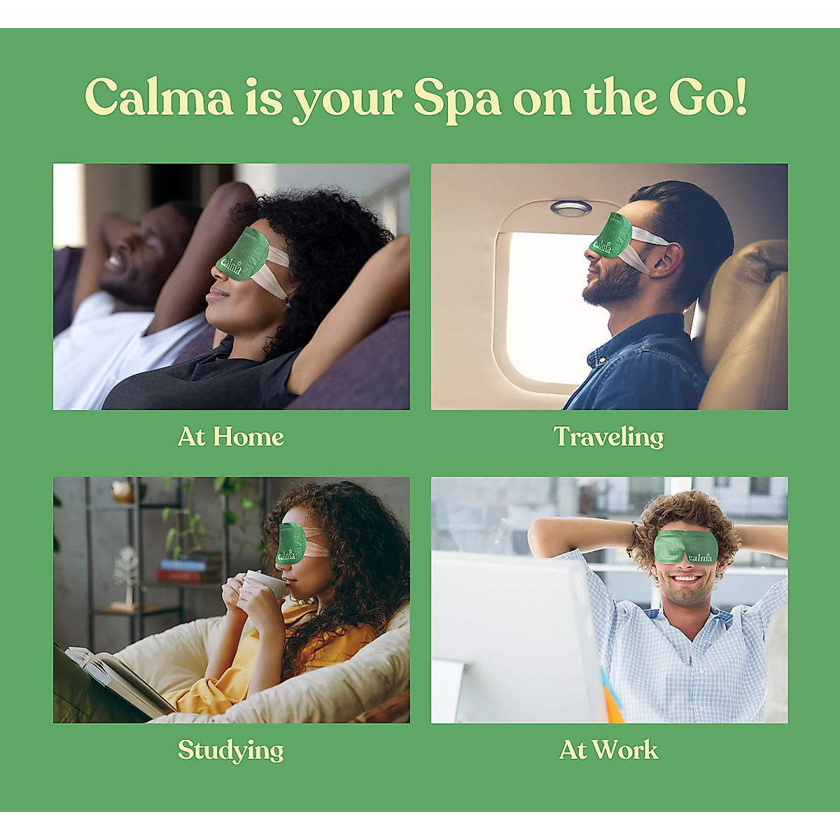 16 Pack Calma Heated Eye Mask - Hot Compress For Eye Fatigue - Helps Relief Dry Eyes, Blue Light Strain, Headaches and Dark Circles (Unscented)