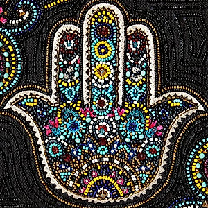 Mary Frances womens Mary Frances in Good Hands Crossbody Hamsa Handbag Bag, Multi, One Size US