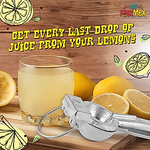 Genuine Made in Mexico Lemon Squeezer Premium Cast Aluminum Lemon Lime Squeezer, Heavy Duty, Manual Press Lime Juicer and Citrus Press, Commercial Grade, Exprimidor de Limon (2.4") (Large)