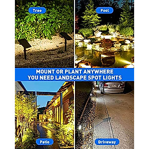 Trongle Solar Landscape Lights, [2 in 1] Bright Solar Spot Lights 2 Pack, IP65 Waterproof Solar Garden Light 6500K Path Light for Yard Garden Patio Driveway Porch Walkway Driveway Pool (Cool White)