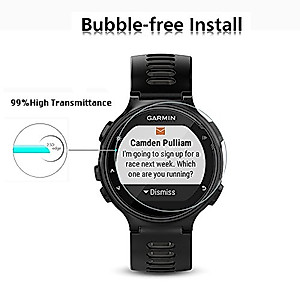 AKWOX (Pack of 4) Tempered Glass Screen Protector for Garmin Forerunner 735XT, [0.3mm 2.5D High Definition 9H] Premium Clear Screen Protective Film for Garmin Forerunner 735XT