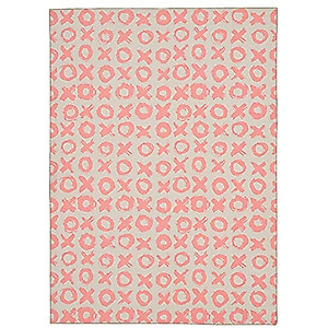 Linon Home Decor Products The Anywhere Washable Rug Boden Ivory & Pink 3' X 5' Accent Rug