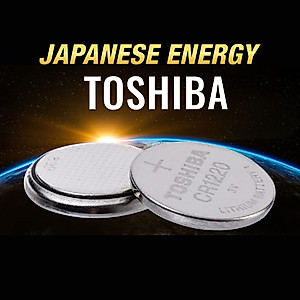 TOSHIBA CR1220 3V Lithium Coin Cell Battery 5 Batteries in Strip Child-Resistant Packaging