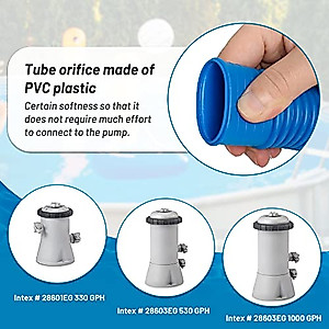 IDEASURE Pool Pump Replacement Hose, 1.25 x 41 Inch for compatible with Intex Filter Pump 607, 637 and 32mm Above Ground Pools include 6 Hose Clamps, Replace for compatible with Intex Hose