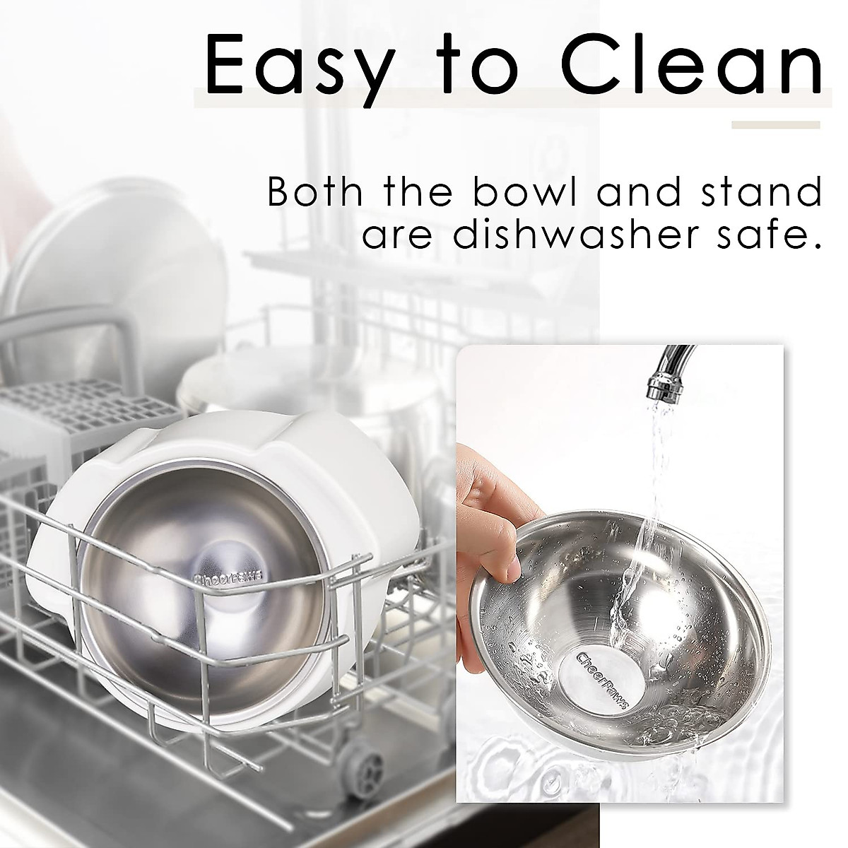 CheerPaws Large Tilted Dog Food Bowl, 15°Slanted Dog Bowl for French Bulldogs No Spill Slanted Dogs Bowl Elevated 1.5 Cup Dog Bowls for Flat Faced Dogs Raised Dog Water Food Bowl Angled Tilted White