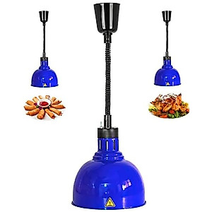 Food Heat Lamp Telescopic Lamp Food Warmer Lamp Hanging Barbecue Heating Chandelier Bulb Suitable for Kitchen,Restaurant,Blue