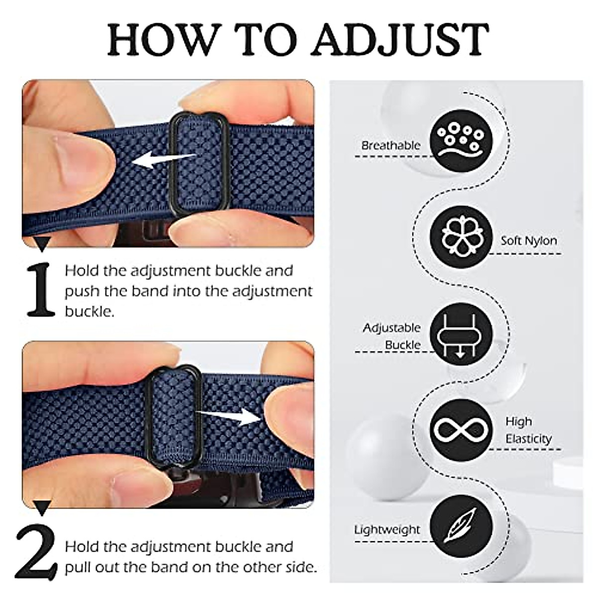 Runostrich Adjustable Elastic Watch Bands Compatible with Fitbit Charge 5 for Women Men, 5 Pack Stretchy Sport Loop Band Soft Nylon Wristband Accessories for Charge 5 Fitness & Health Tracker